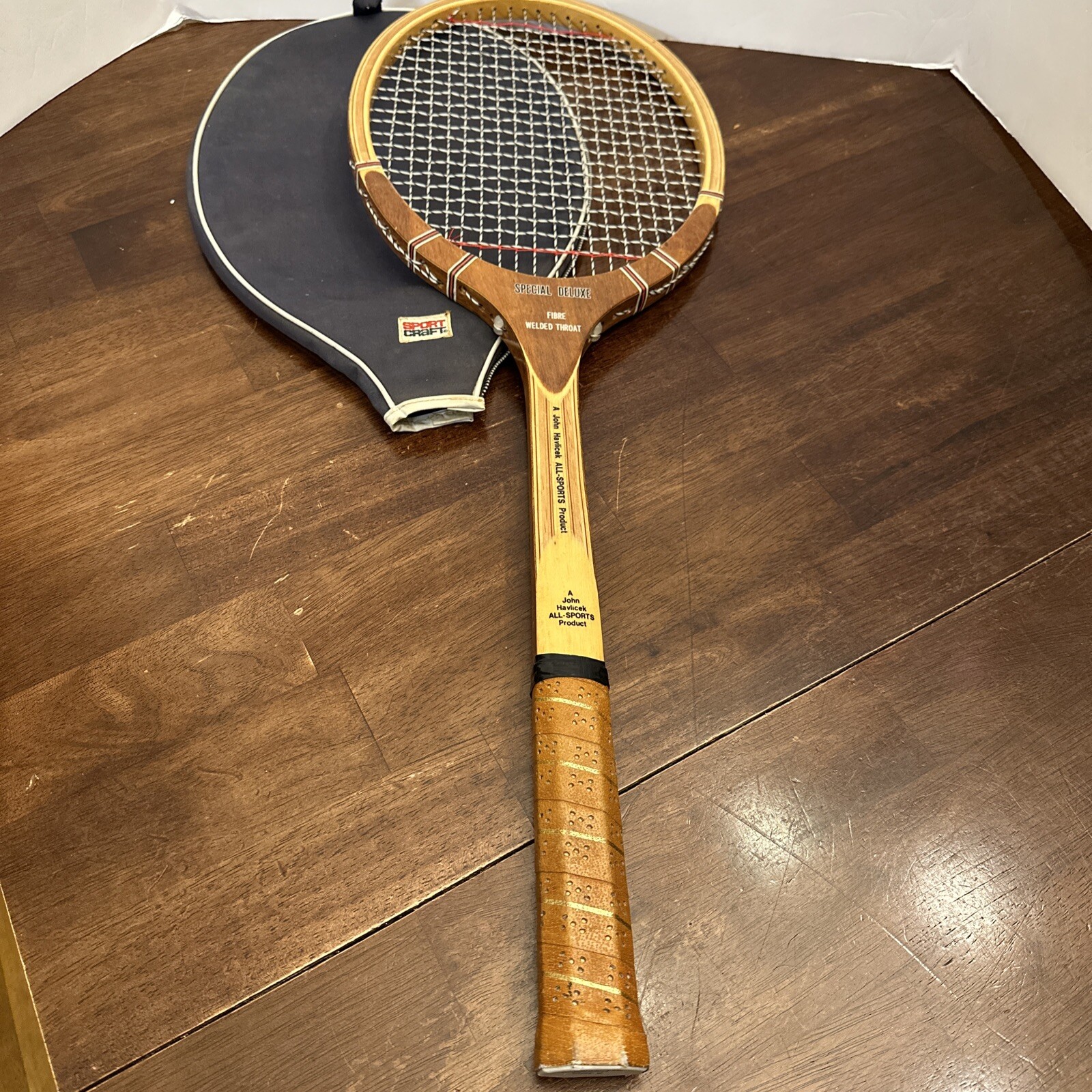 VTG John Havlicek ALL-SPORTS Products Tennis Racquet w/ Case Fibre ...