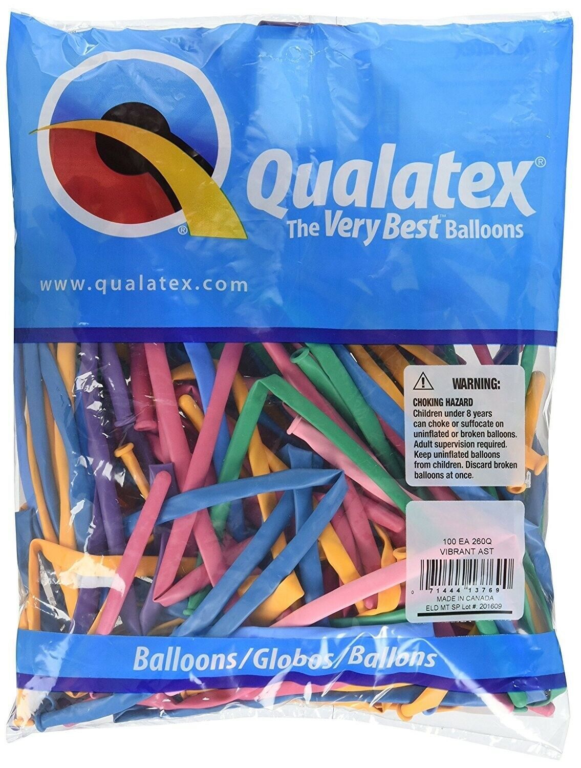 Qualatex 260Q Twister Balloons Vibrant Assortment 100 Count - La Paz ...