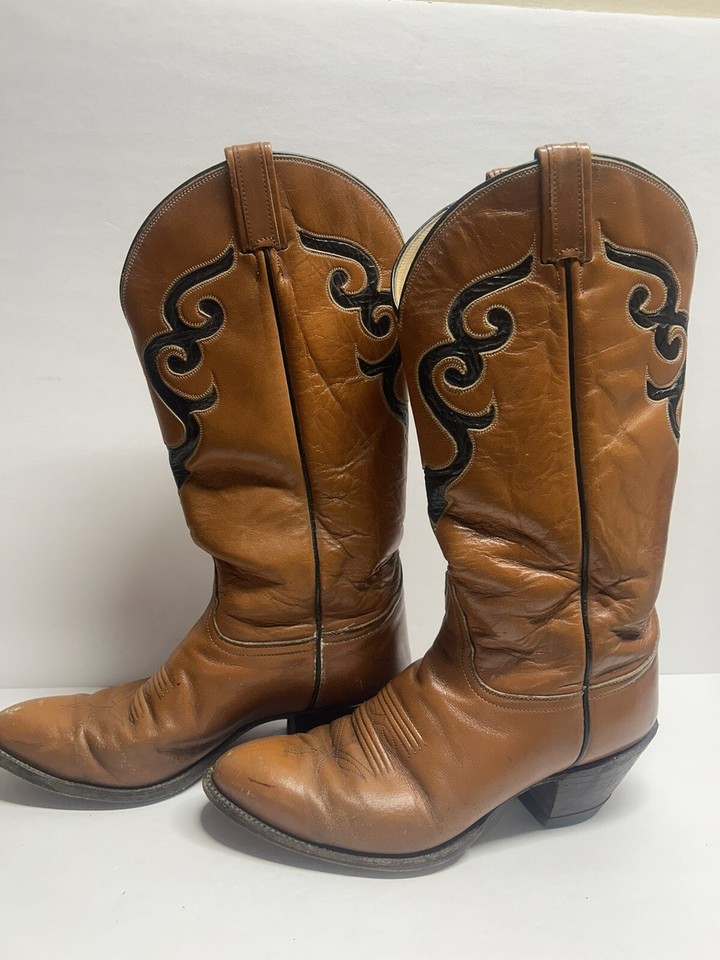 Tony Lama Vintage 6449 Wingtip Western Cowboy Boots 9.5D Men’s 1970s | eBay