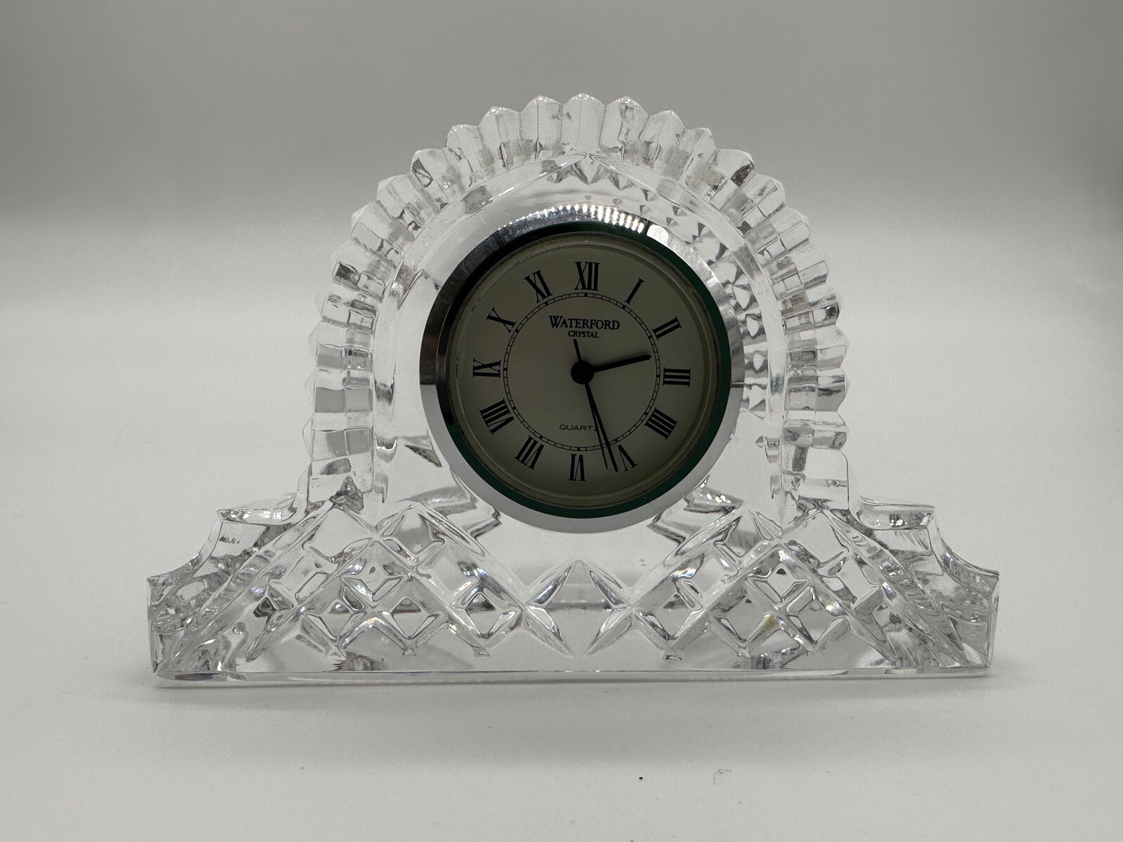 Waterford Crystal Mantle Desk Clock quartz, 4x1 1/4x2 5/8" Needs New ...