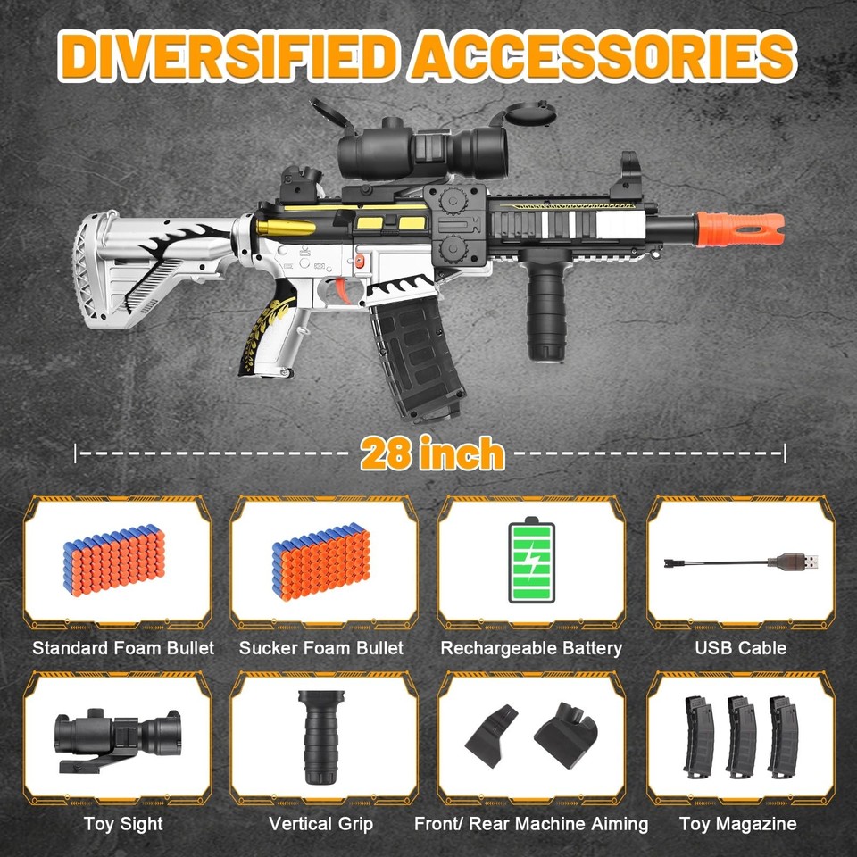 Realistic Toy for Nerf Guns Dart - Electric Sniper Rifle with Scope 120 Soft ... | eBay