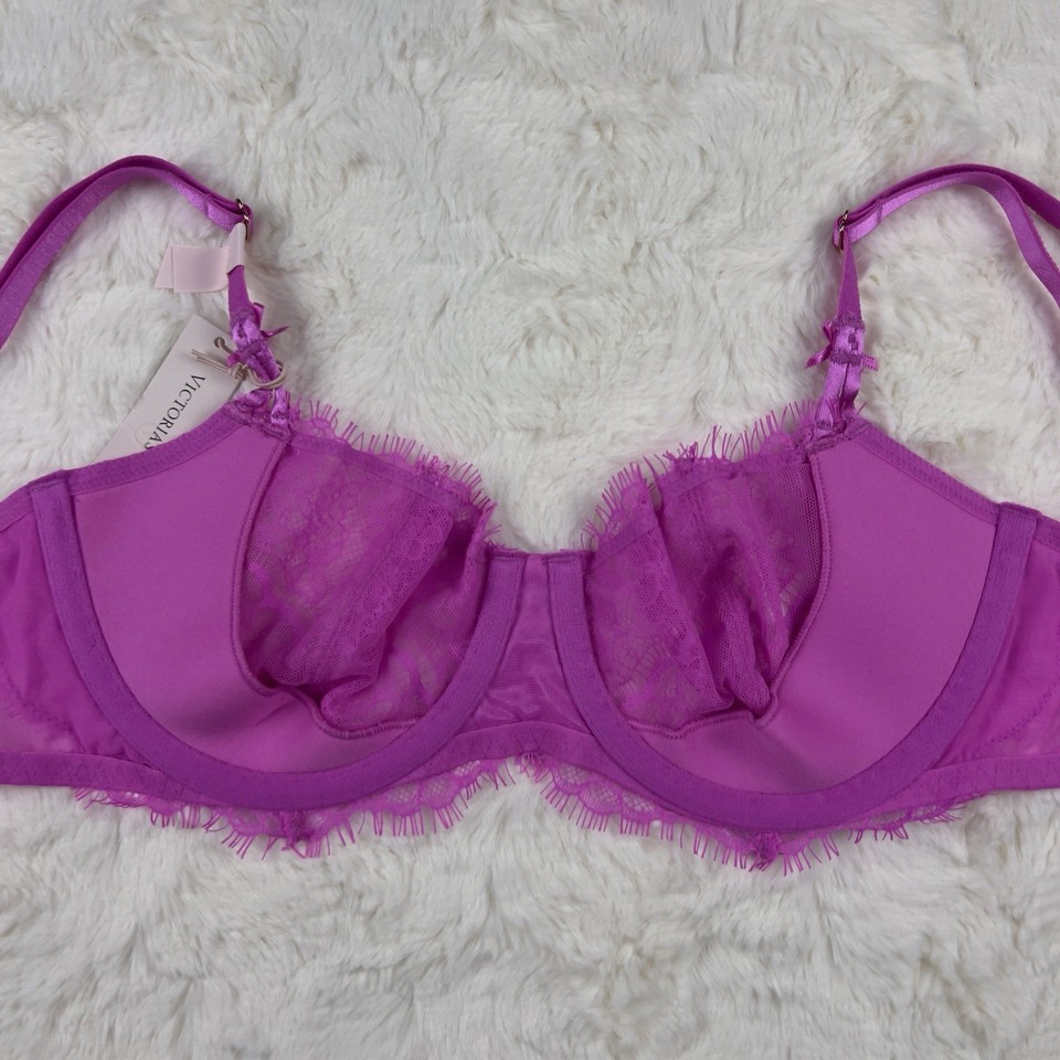 Victoria’s Secret Dream Angels Unlined Uplift Sling Lace Bra Pink Size ...
