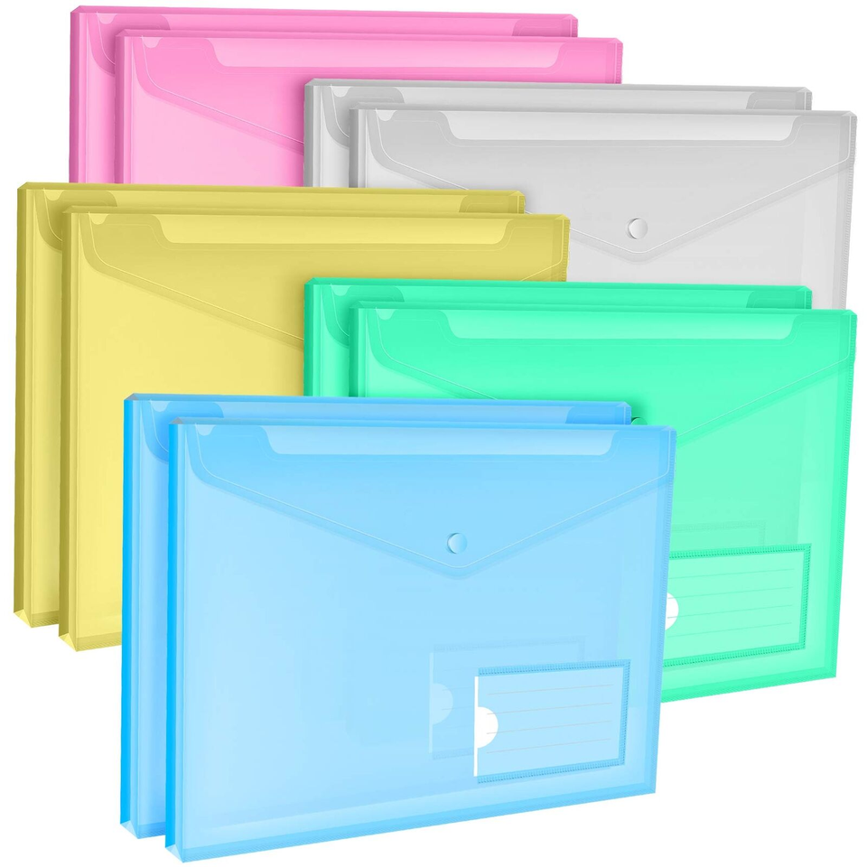 10PCS Expandable File Folders Plastic Portfolio Document Folders US ...