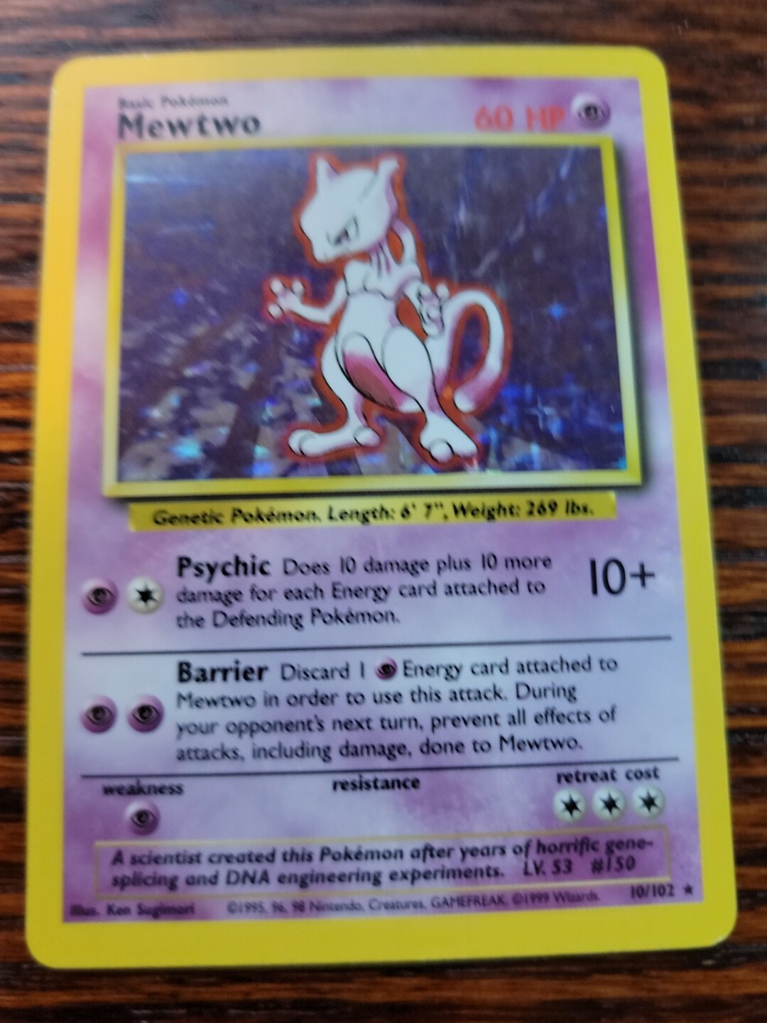 Mewtwo Base Set Holographic 10/102 Pokemon Card PL | eBay