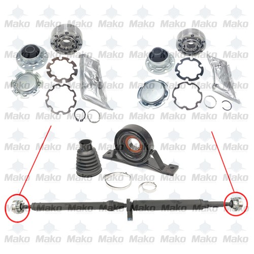 Rear Driveshaft Diff & Trans End CV Joints & Center Bearing 2015-2018 ...