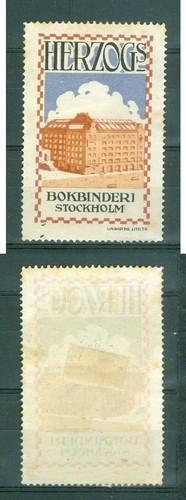 Sweden. Poster Stamp. MH. "Herzog's " Book-Binding, Stockholm. | eBay