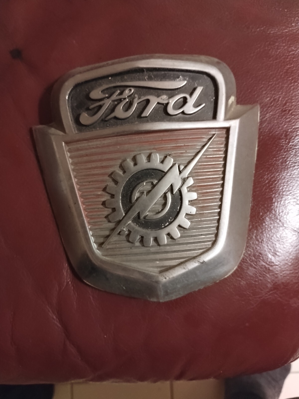 RARE NICE 1950's Ford Truck Hood Emblem Lightning Bolt &Gear No.2 OEM ...