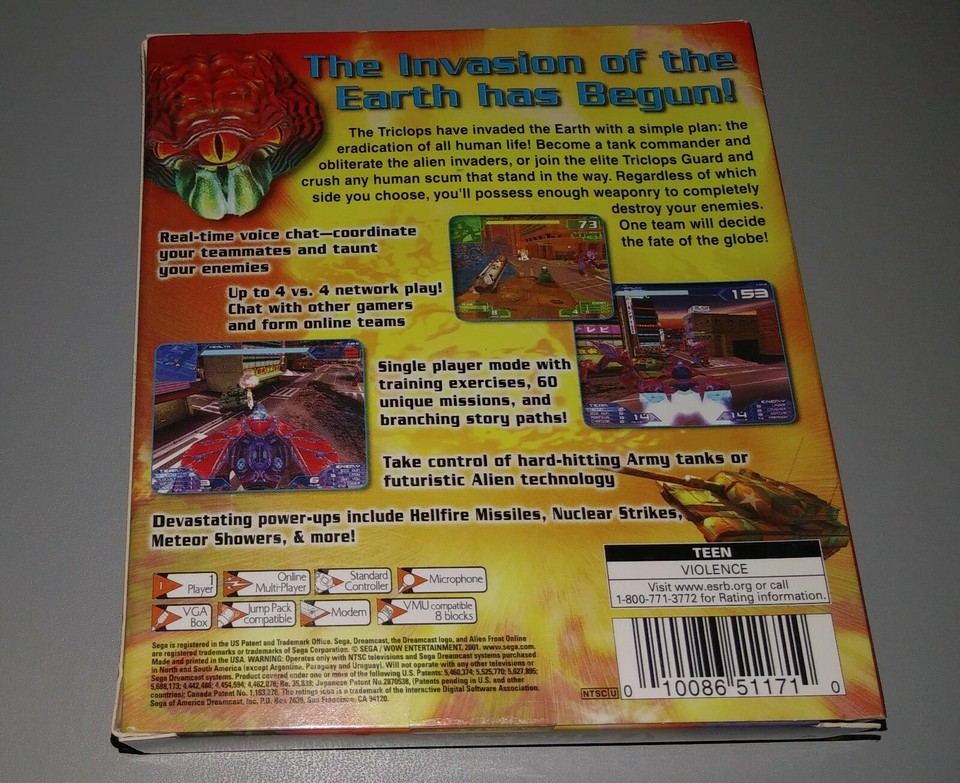 Alien Front Online (Sega Dreamcast, 2001) Complete New Sealed RARE | eBay