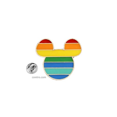 Mickey Mouse LGBTQ Gay Pride Rainbow Colors Enamel Clutch Fashion style ...