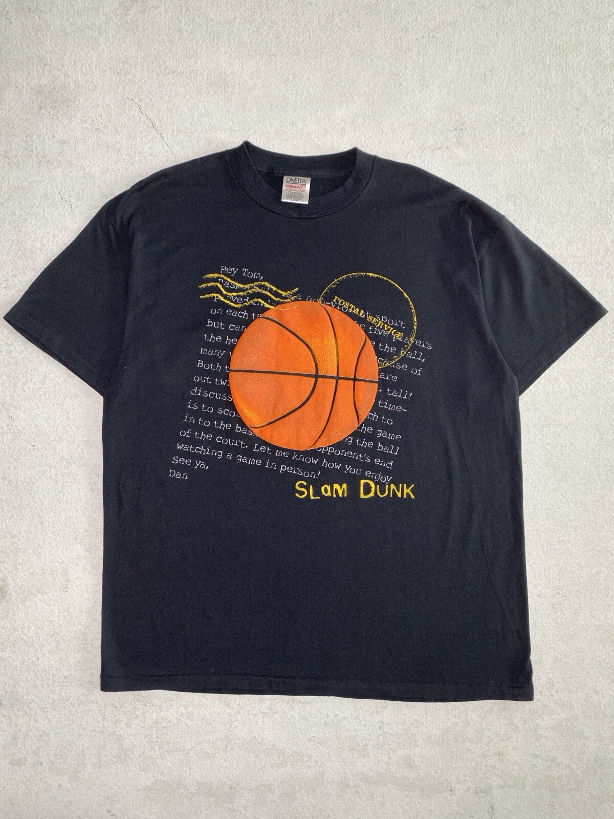 vintage 1990s slam dunk Script Puff Print Basketball … - Gem