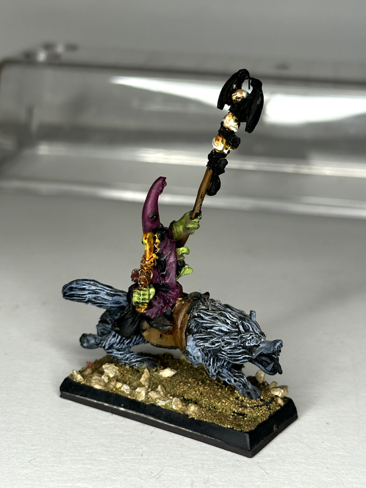 Warhammer Citadel Night Goblin Shaman Wolf Rider Painted Oldhammer ...