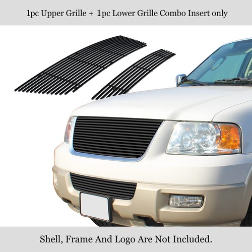 Fits 2003-2006 Ford Expedition Black Stainless Steel Billet Grille ...