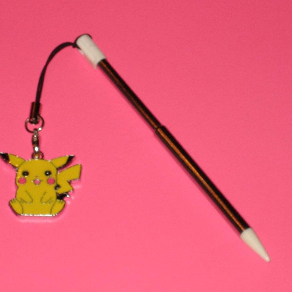3DS Retractable Stylus with Pikachu Charm - Stylus & Charm for DS ...