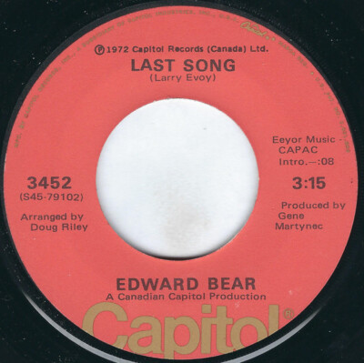 Edward Bear - Last Song / Best Friend - Capitol Records - 3452 - 7 ...