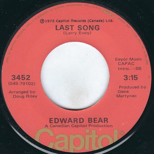 Edward Bear - Last Song / Best Friend - Capitol Records - 3452 - 7 ...
