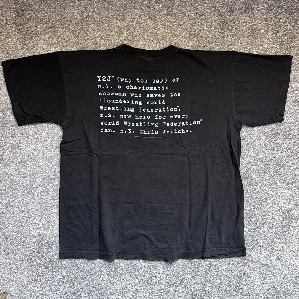 Vintage 1999 Chris Jericho Y2J T Shirt WWF Size XL Puff Print Rare ...