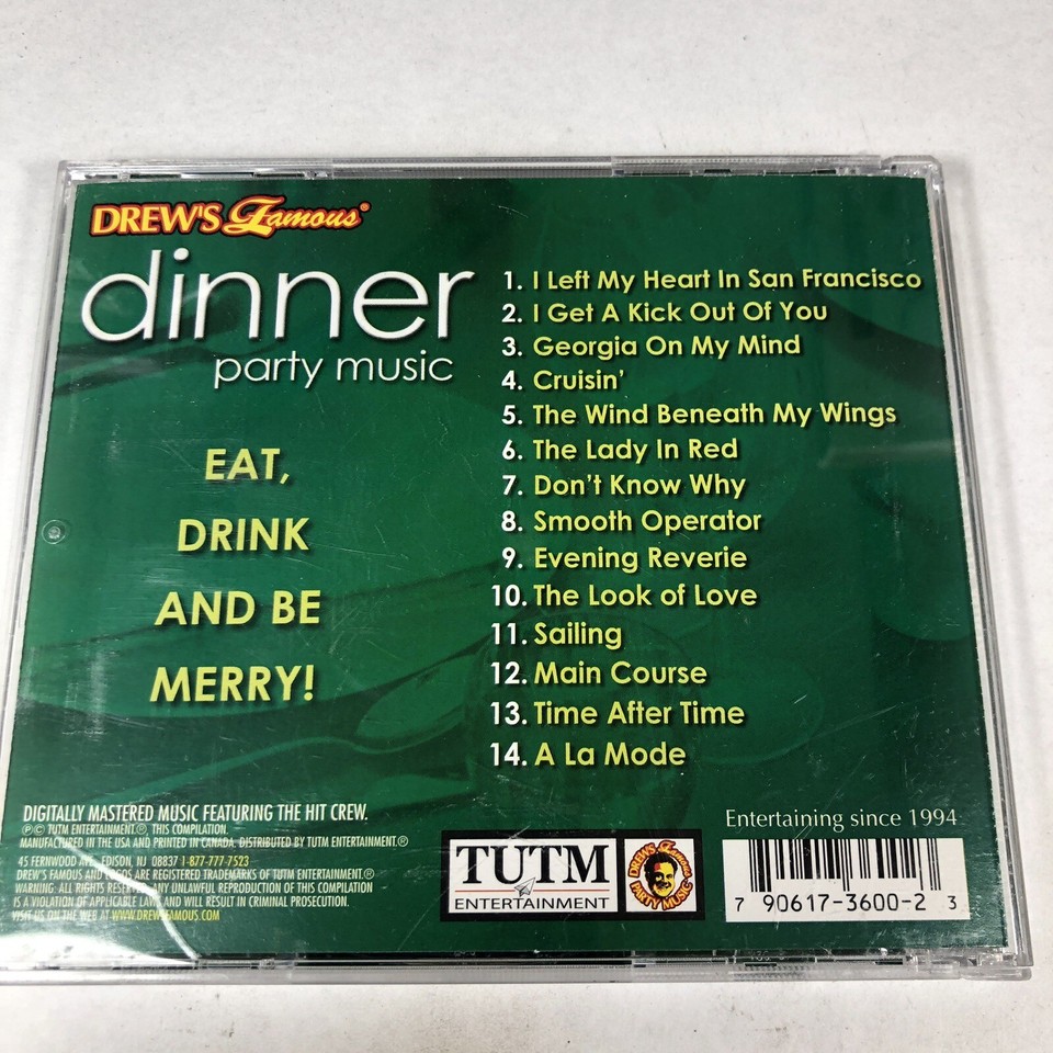 DREWS FAMOUS - DINNER PARTY MUSIC - AUDIO CD | eBay