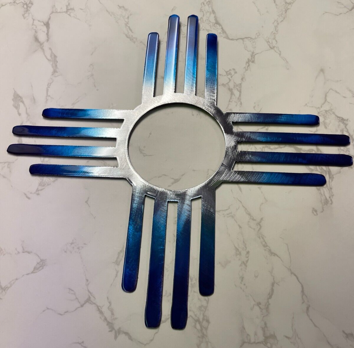 Southwestern Zia - Metal Wall Art - Blue Tinged 44" | eBay