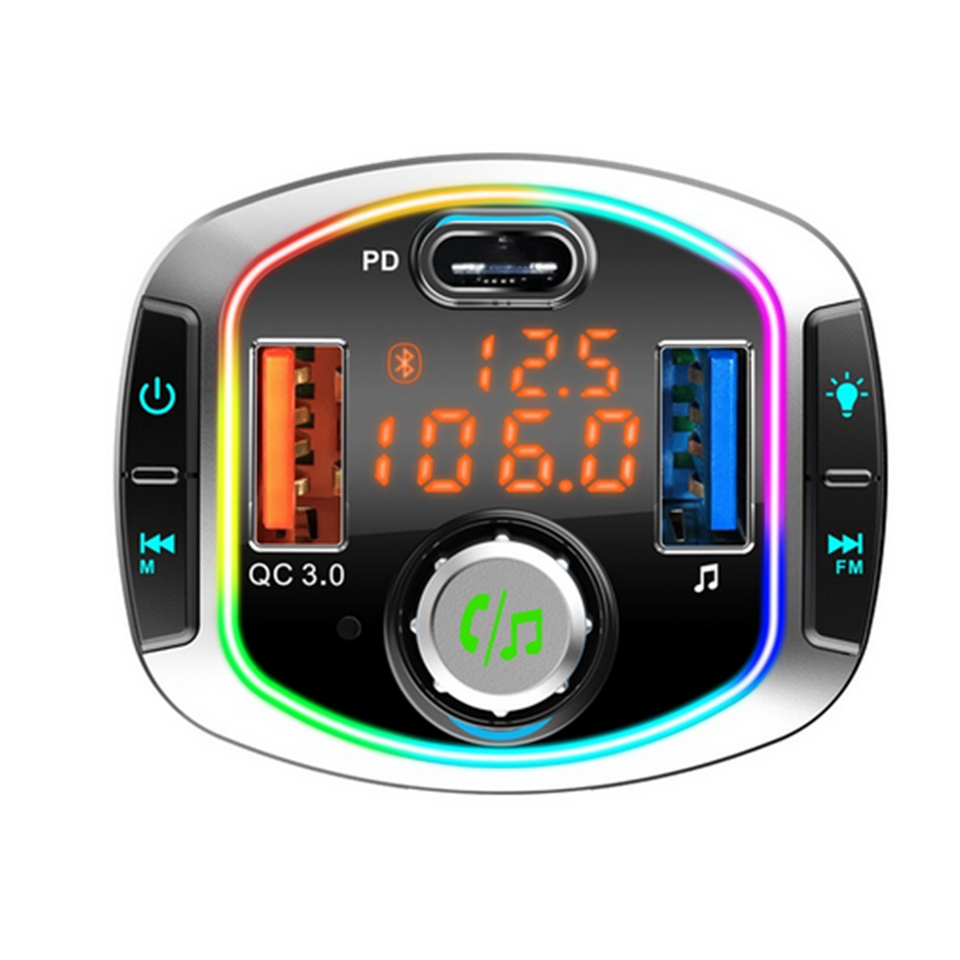 Bluetooth FM Transmitter MP3 Player Adapter USB Type C Fast Charger ...