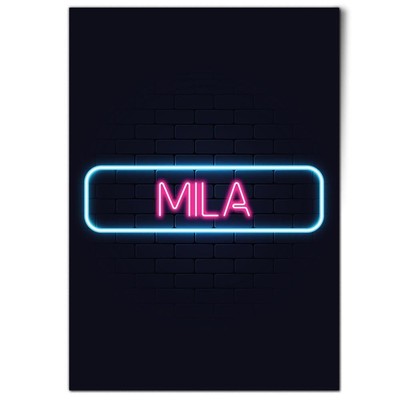 Poster A1 Neon Sign Design Mila Name #353347 | eBay UK