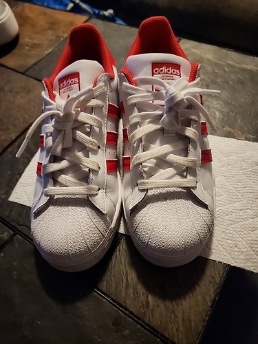 Adidas X Hattie Stewart Superstar White Red Shell Toe Leather CM8413 ...