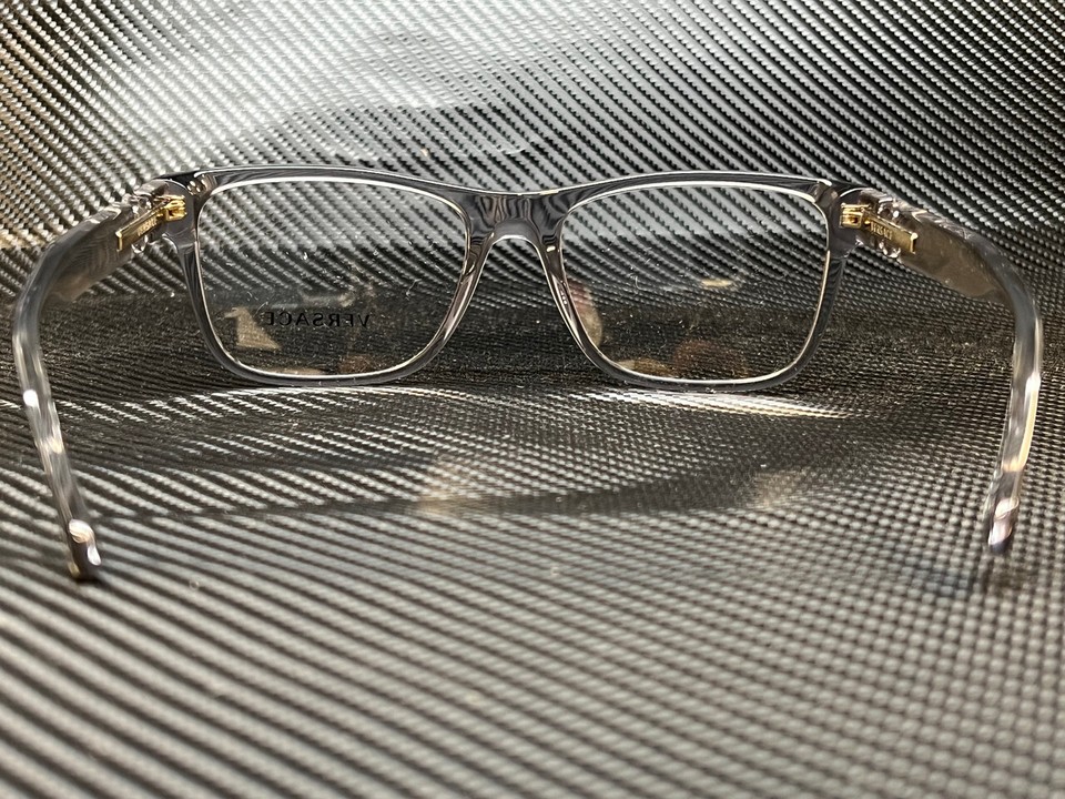VERSACE VE3303 593 Transparent Grey Rectangle 57 mm Men's Eyeglasses | eBay