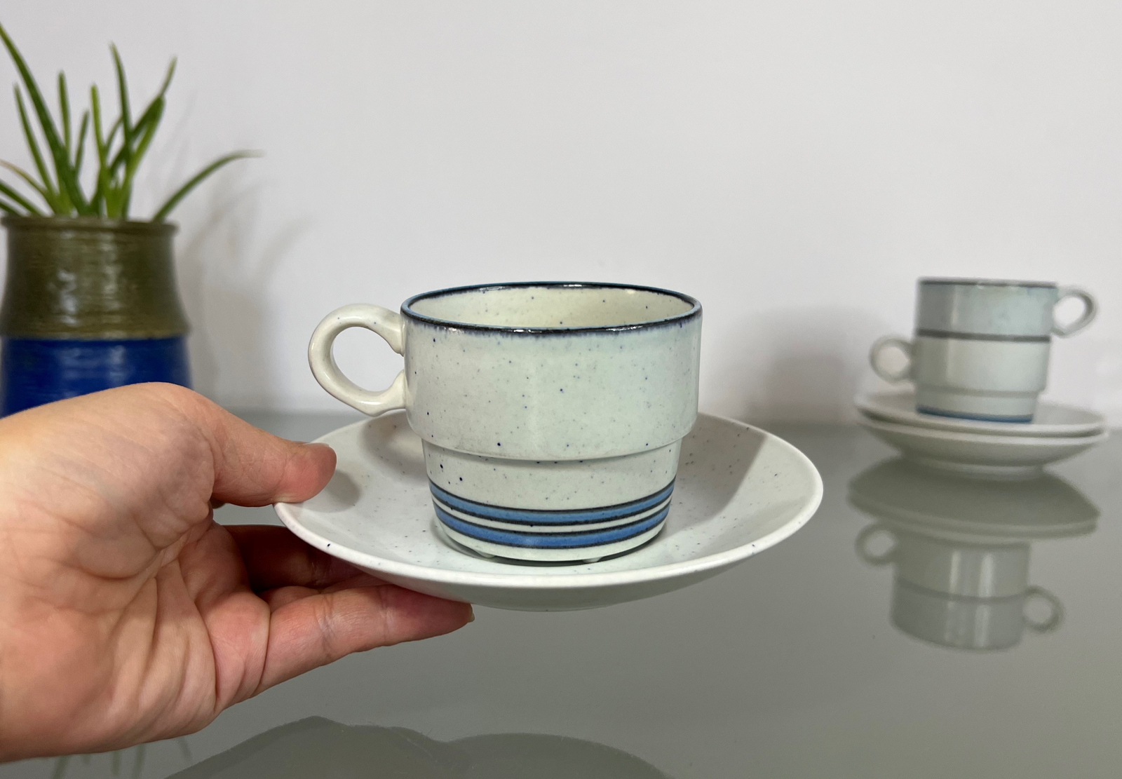 Gustavsberg Dart (Blue version) Coffee Cup Set by Stig Lindberg | eBay