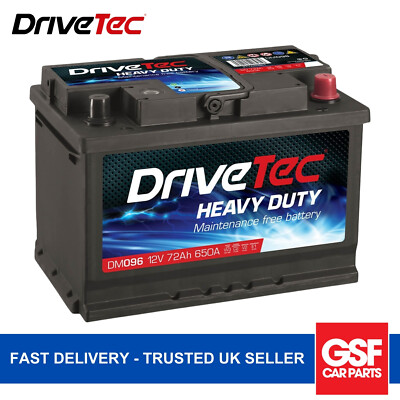 DriveTec Battery DM096 12V 72Ah 650A B13 For Nissan Qashqai/Qashqai+2 1 ...