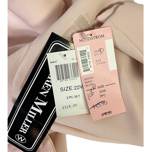 Karen Miller Womens Evening Jacket Pink Shoulder Pads Embroidered Plus ...