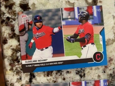 2020 TOPPS NOW BLUE PARALLEL CARD 38/49 CLEVELAND INDIANS JOSE RAMIREZ ...