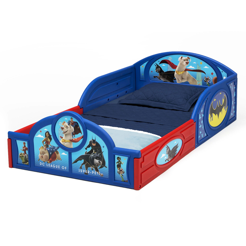 DC League of Super Pets Sleep and Play Toddler Bed with Attached Rails ...
