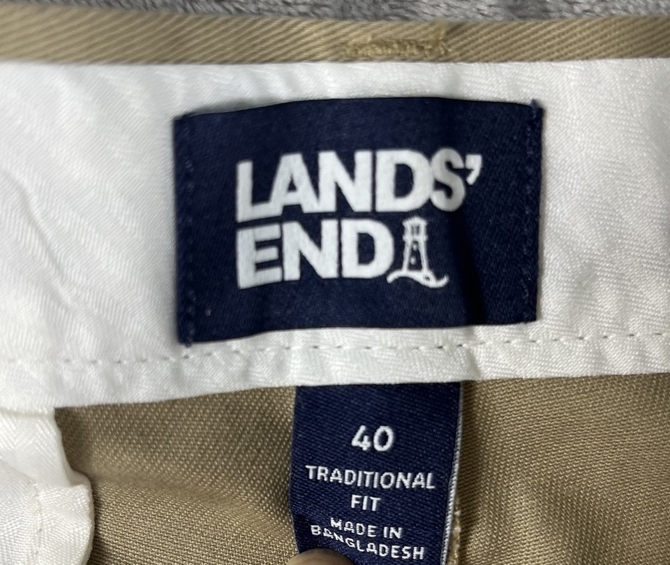 Lands End Mens 40X9.5 Dress Shorts Flat Front Khaki Golf Preppy NWOT | eBay