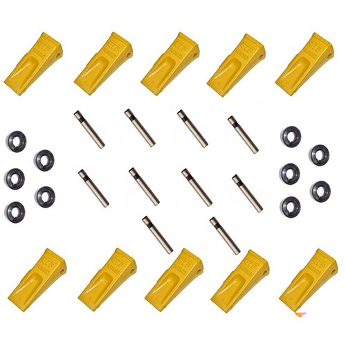 Ten 1U3302 J300 Bucket Teeth 9J2308 Pins 8E6259 Retainers Fits CAT E180 ...