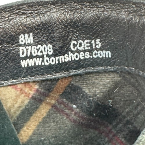 Born Womens Black Leather Ankle Boots 8M Harness Strap Low Comfort Heel ...