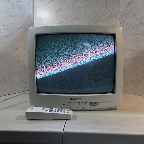 Vintage Sharp 13N-M150B 13" CRT TV Gaming Television White With Remote ...