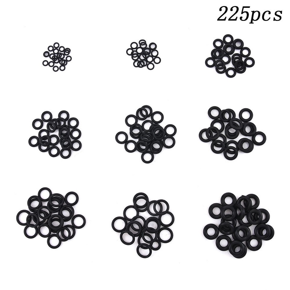 225x Universal Rubber O-Ring Metric Assortment Set Gasket Seal Kit ...