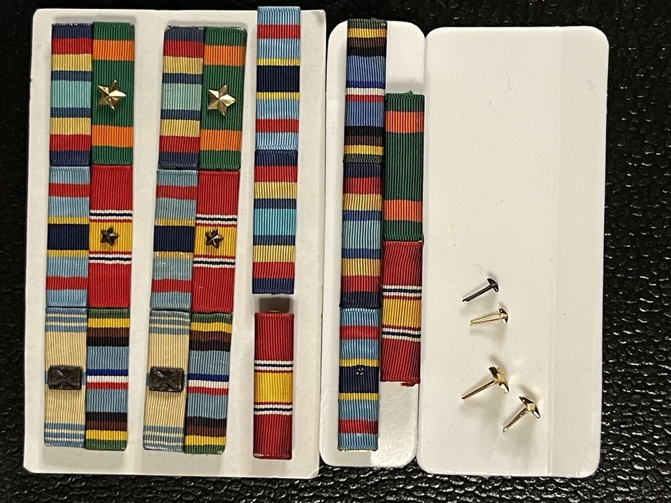 Large Lot Medal Ribbon Bars Pins Collection US Soldier Army Award Stars ...