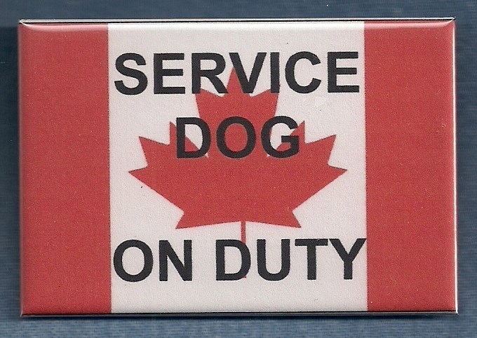 SERVICE DOG ON DUTY (Canada) - service dog vest button w/pin back | eBay