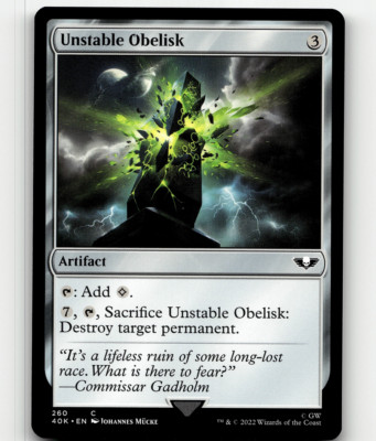 MTG Unstable Obelisk - Universes Beyond: Warhammer 40,000 | eBay