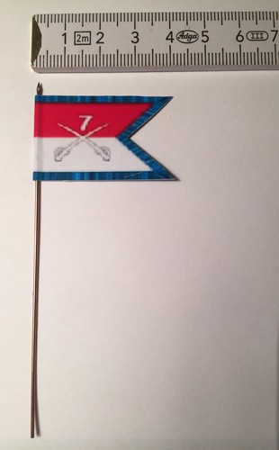 1107) 1x 54mm ACW Union Flag 7th Michigan Cavalry Custer‘s Brigade ...