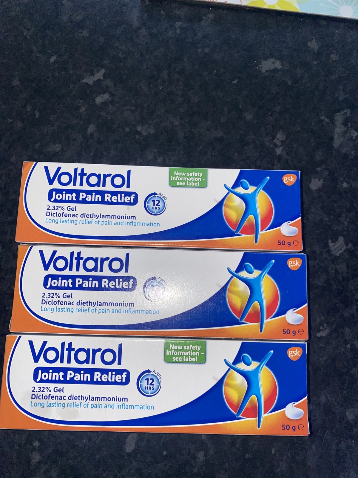 3x50g Voltarol 12 Hour Gel 2.32% - Joint Pain | eBay