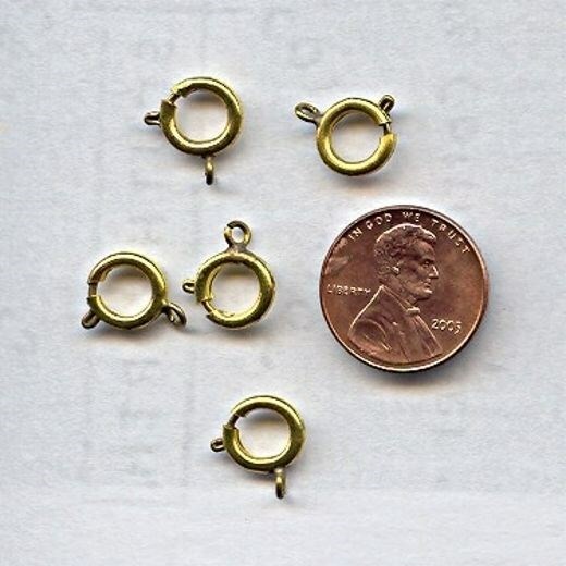 18 VINTAGE BRASS & STEEL SPRING RING 9mm. ROUND CLASPS CH27 | eBay