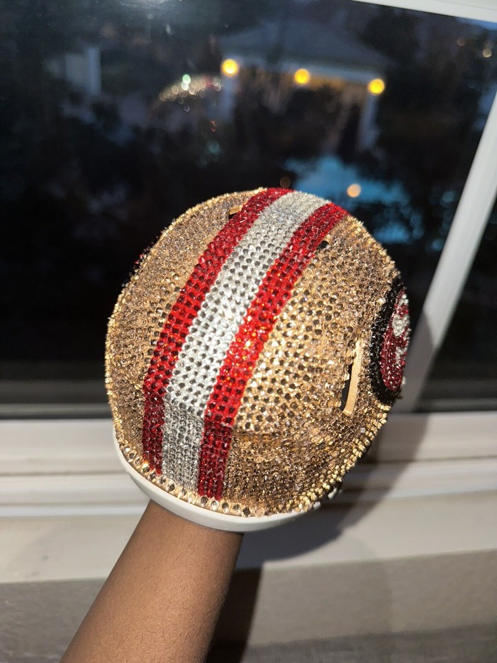 NFL 49ers Mimi HELMET, Swarovski crystal helmet, bling helmet,NFL ...