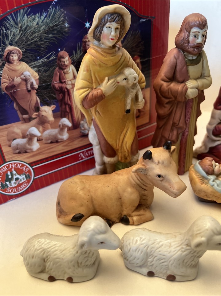 St. Nicholas Square Resins Nativity Set 12 Piece With Original Box. | eBay