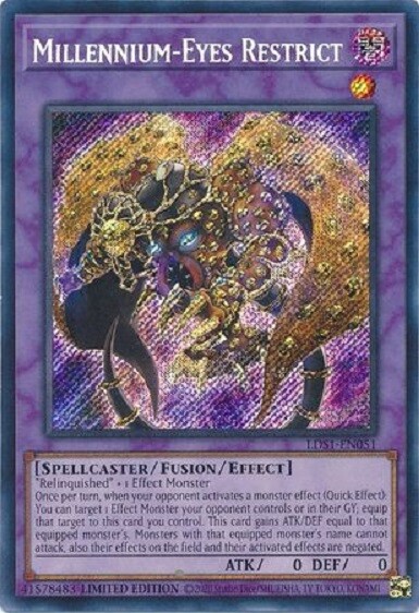 Yugioh Millennium-Eyes Restrict LDS1-EN051 Secret Rare Limited Edition ...