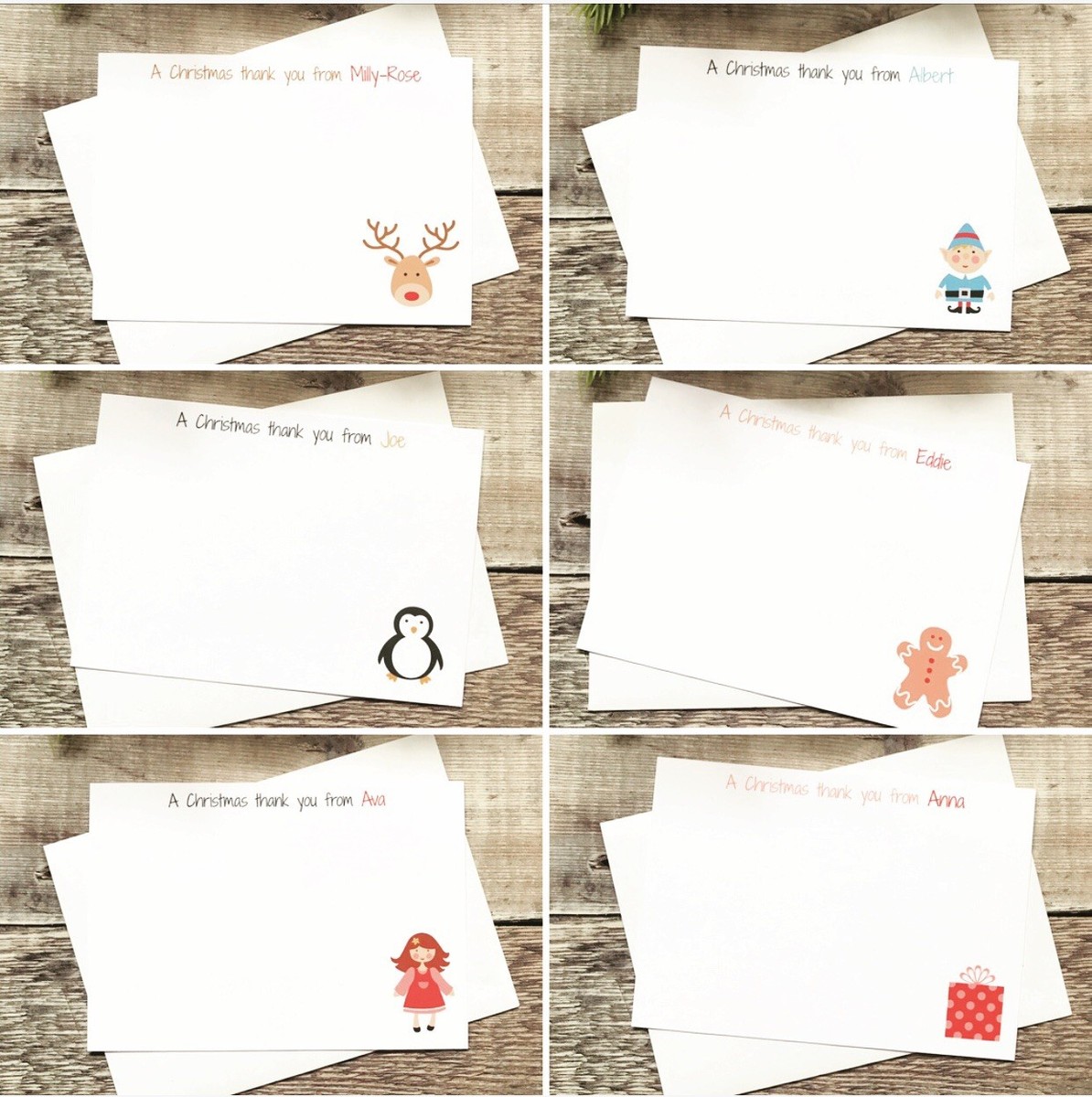 Printable Christmas Thank You Children's Christmas Thank You Cards