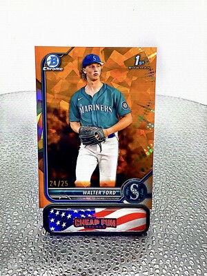 2022 Bowman Draft Sapphire Walter Ford 1st Orange /25 MARINERS Prospect ...