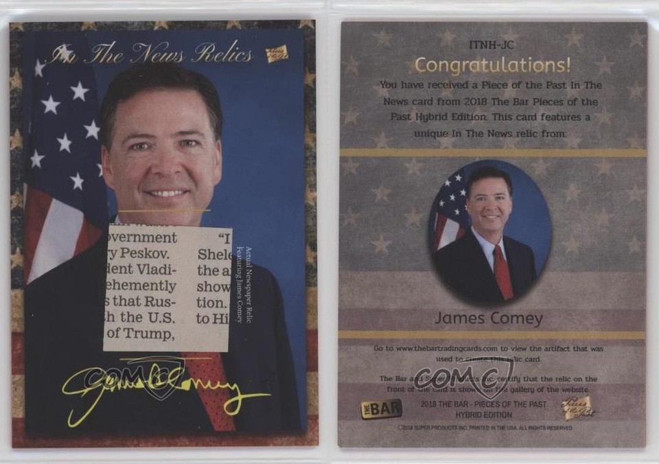2018 The Bar Pieces of Past Hybrid Edition In News Relic James Comey ...
