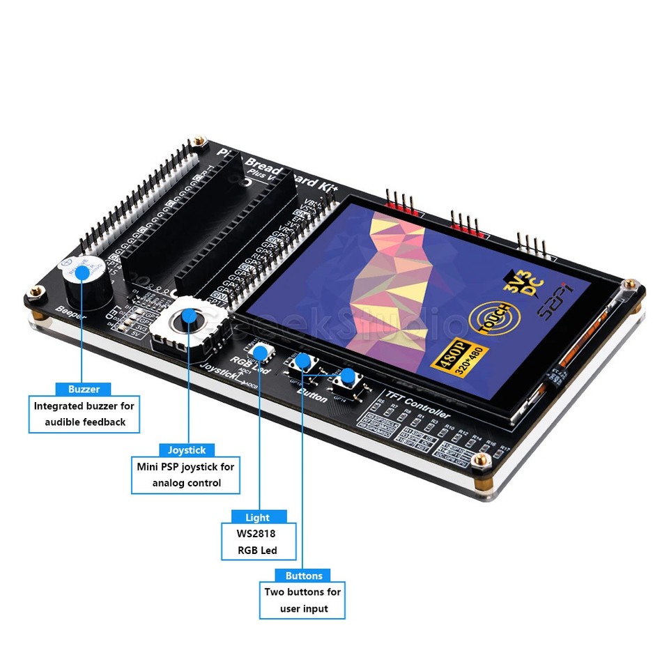 Pico Breadboard Kit 3.5 Touch Screen DIY Project Breakout Board For ...