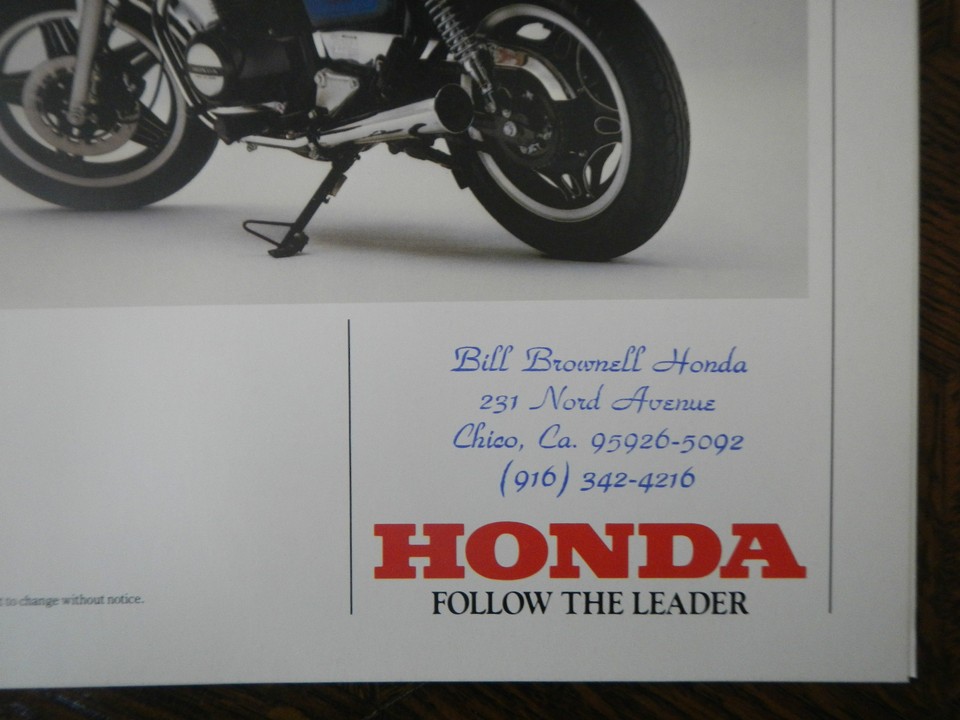 82 HONDA CM450C CM450 CUSTOM NOS OEM DEALER'S SALES SHEET BROCHURE CM ...
